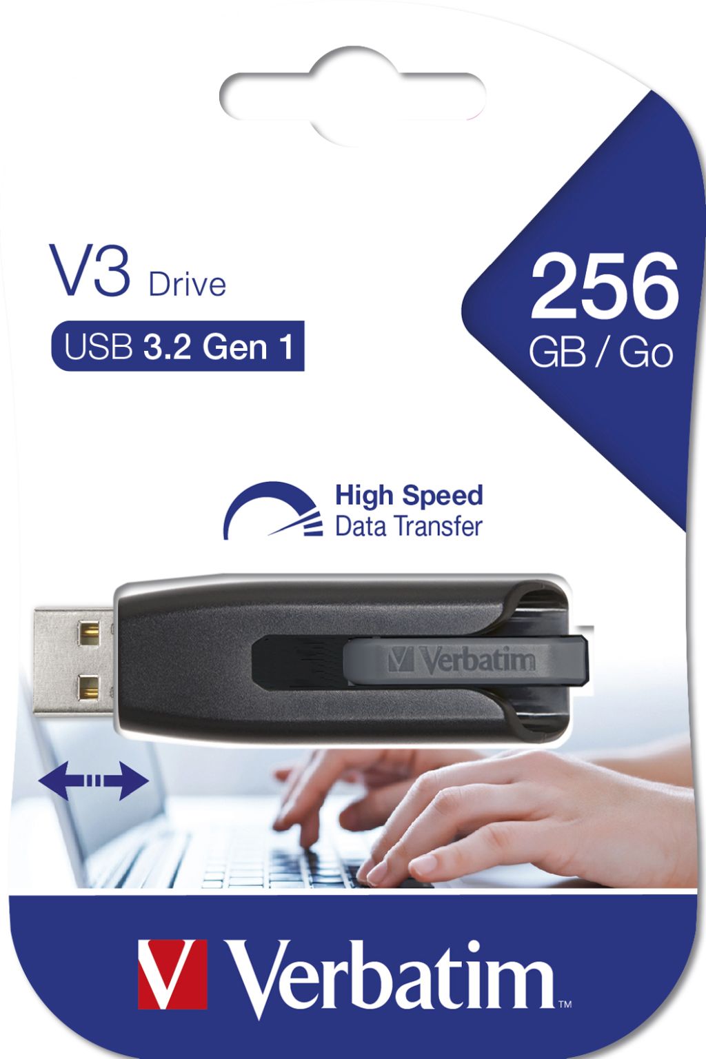 USB stick Verbatim 3.2 Gen1 #49168 256GB Store 'n' Go V3, crni