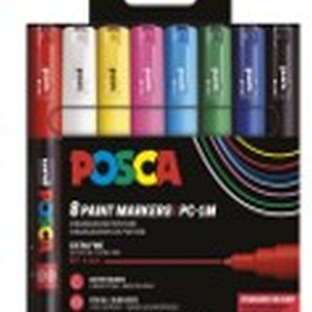 Uni pak marker Posca pc-1m osnovne boje 8/1 plastic free pakiranje