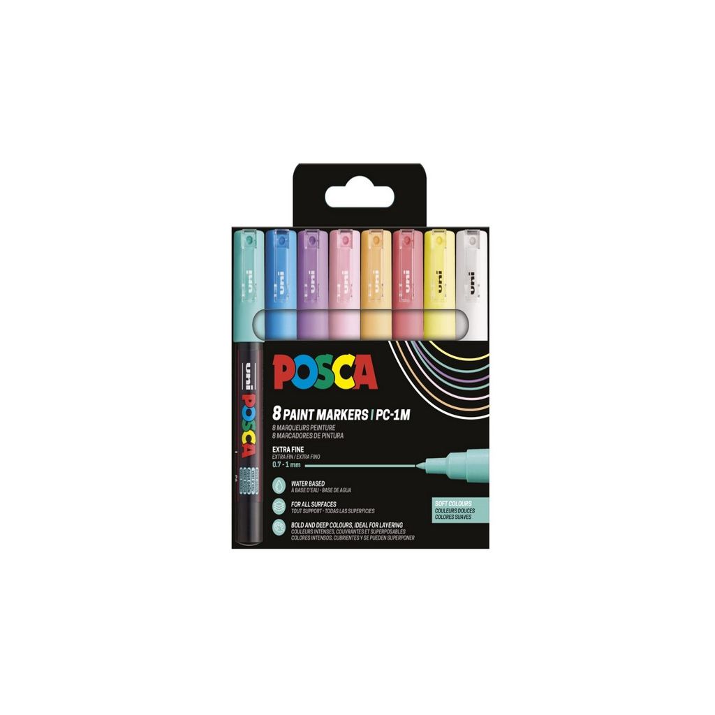 Uni pak marker Posca pc-1m pastelne boje 8/1 plastic free pakiranje